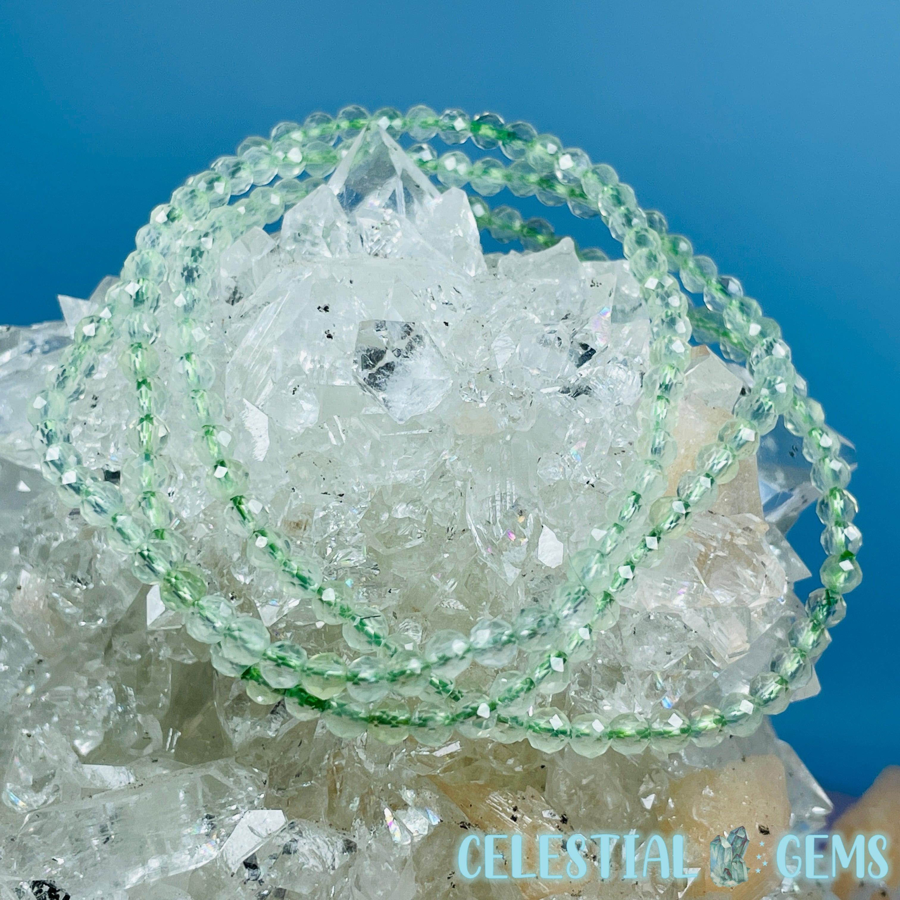 Prasiolite (Green Quartz) Faceted 4mm Bracelet – Celestial Gems NZ