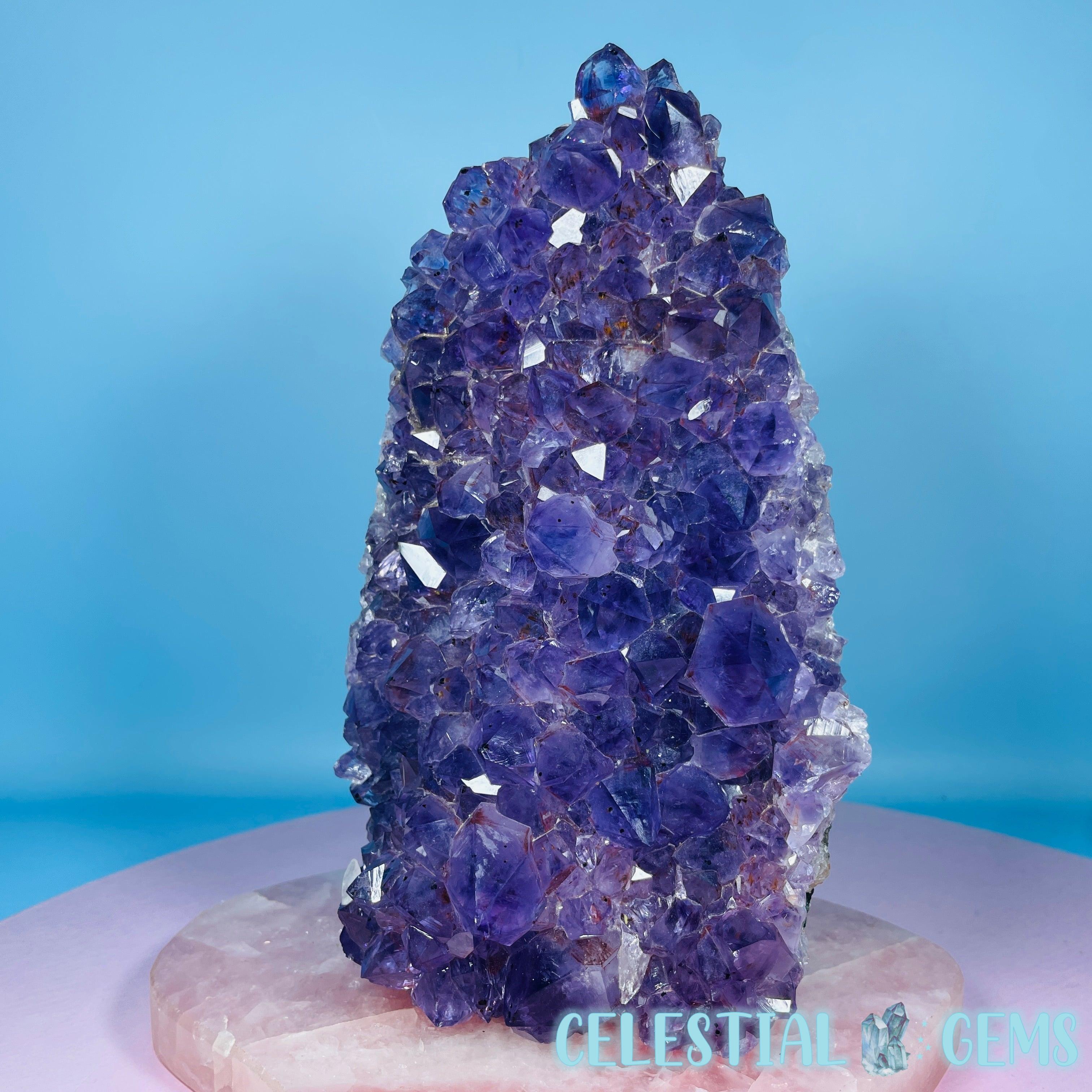 Dark Amethyst Large Cluster Freeform (with baby Quartz) – Celestial Gems NZ