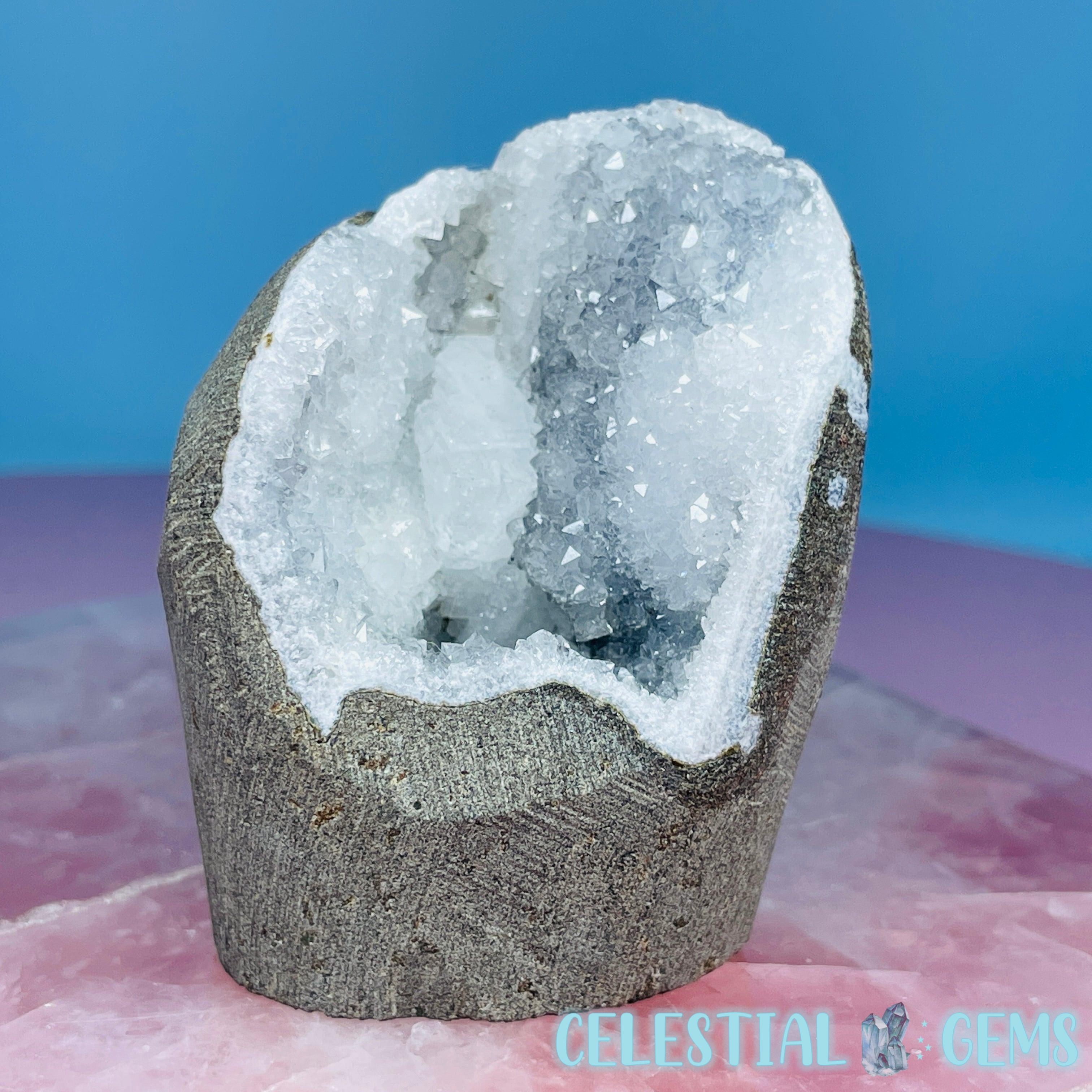 Mixed Zeolite Druzy Geode Medium Standing Freeform – Celestial Gems NZ