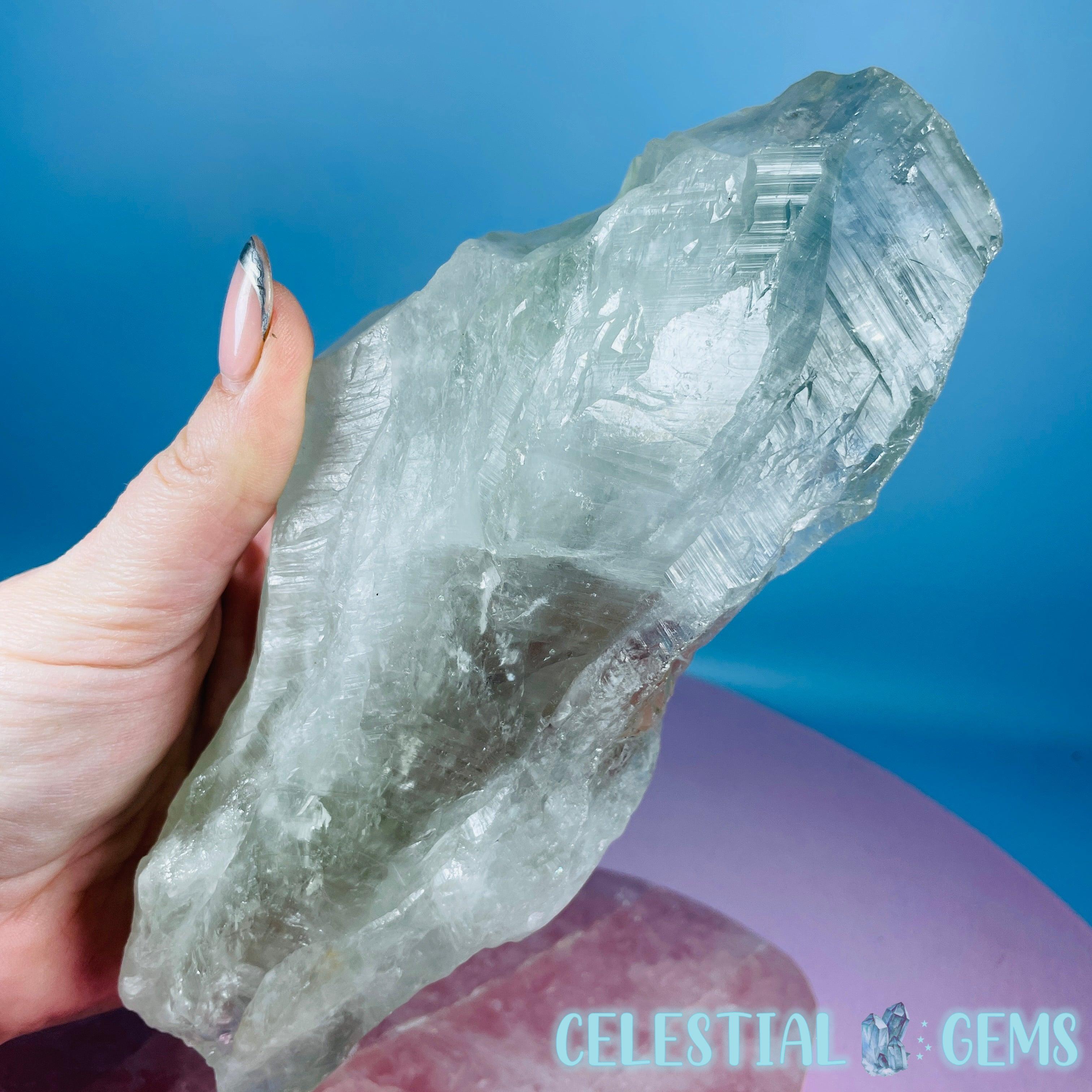 Prasiolite (Green Quartz) Raw XL Point Specimen – Celestial Gems NZ
