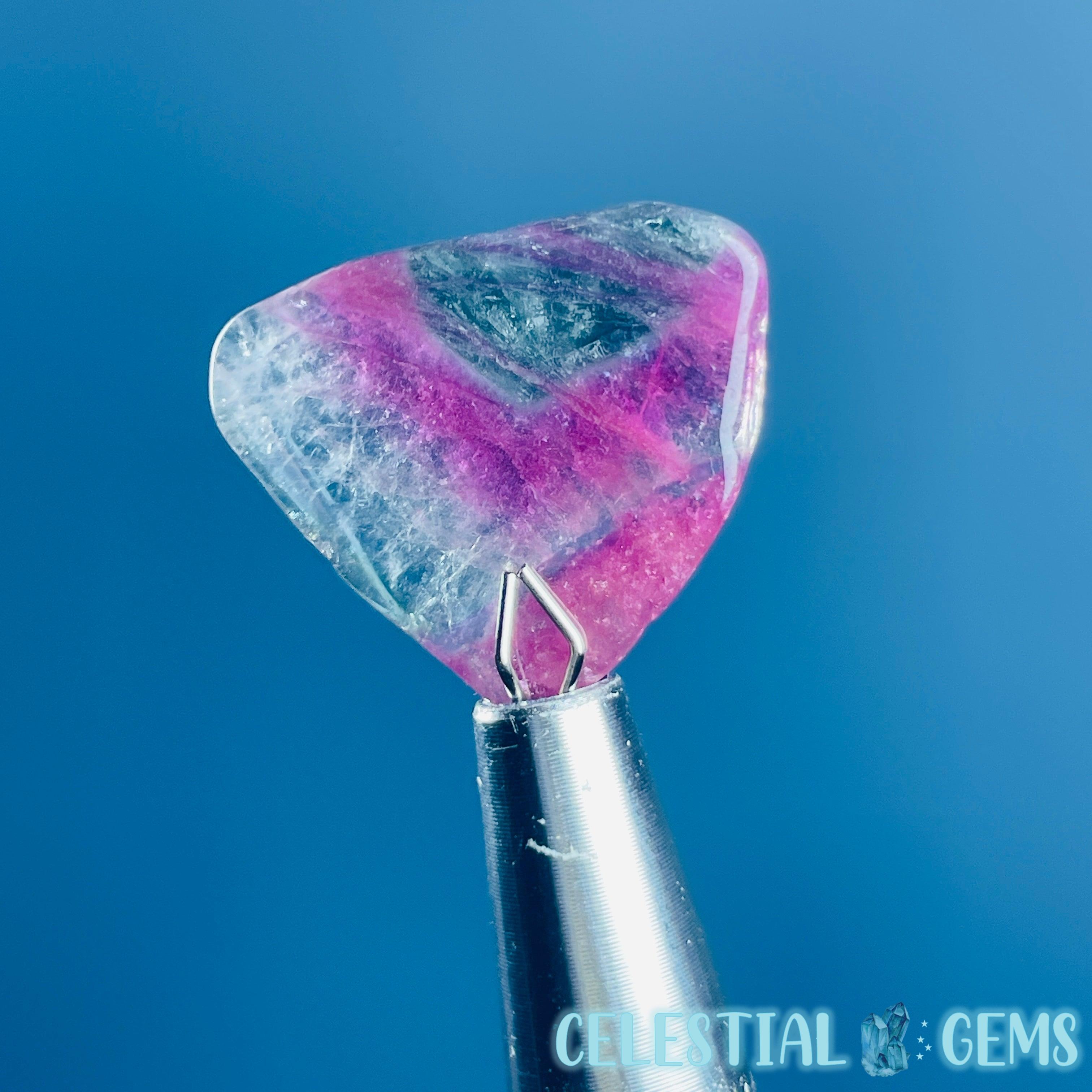 Excellent Tri-Colour Tourmaline Polished Gemstone Slice in Specimen Po ...