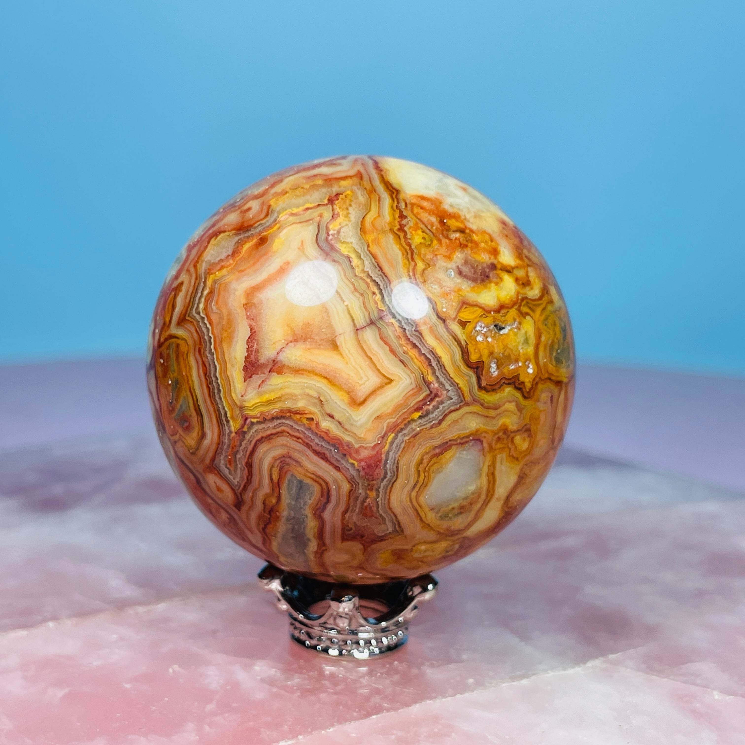 Crazy Lace Agate Medium Sphere – Celestial Gems NZ
