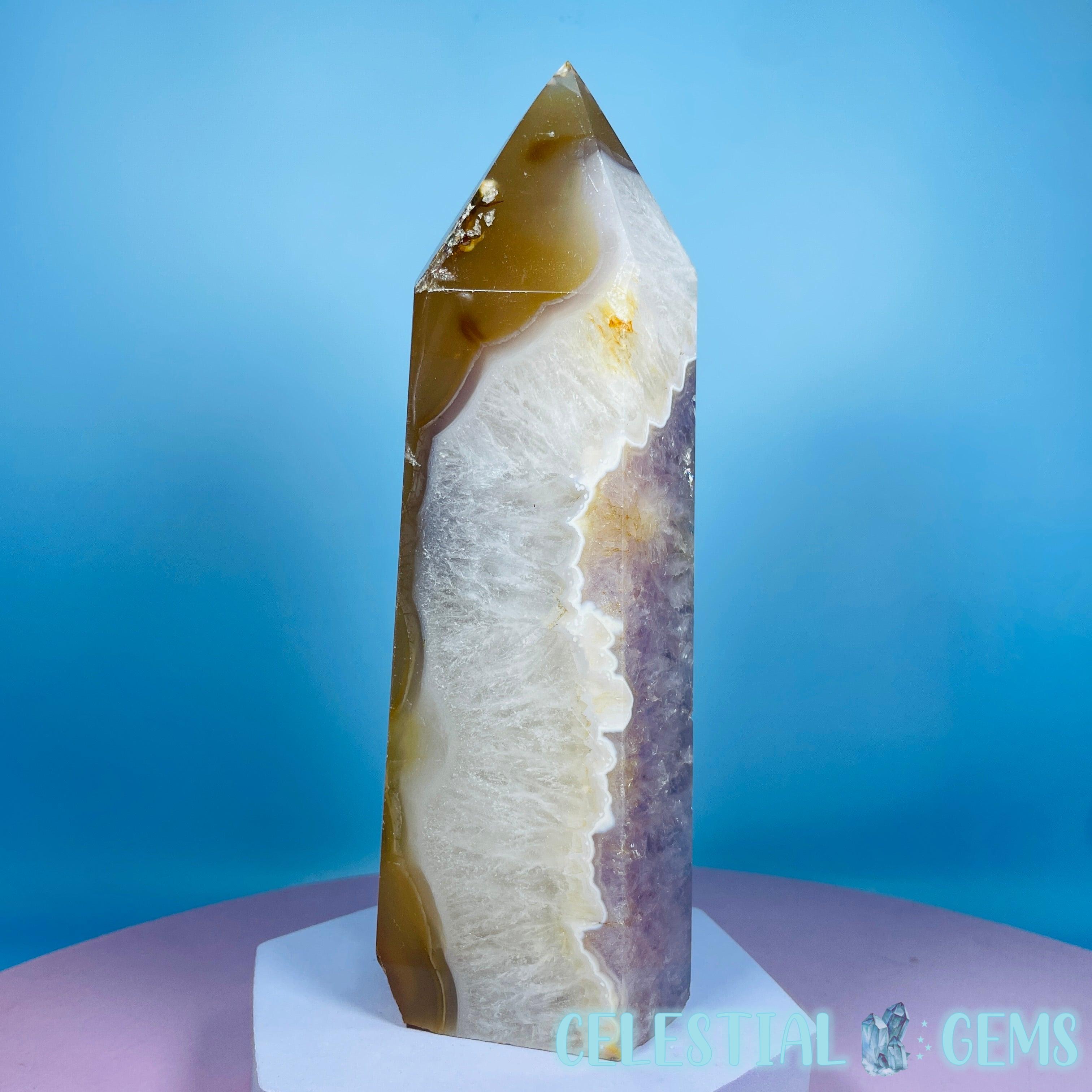 Amethyst, Quartz + UV Agate Large Chunky Tower – Celestial Gems NZ