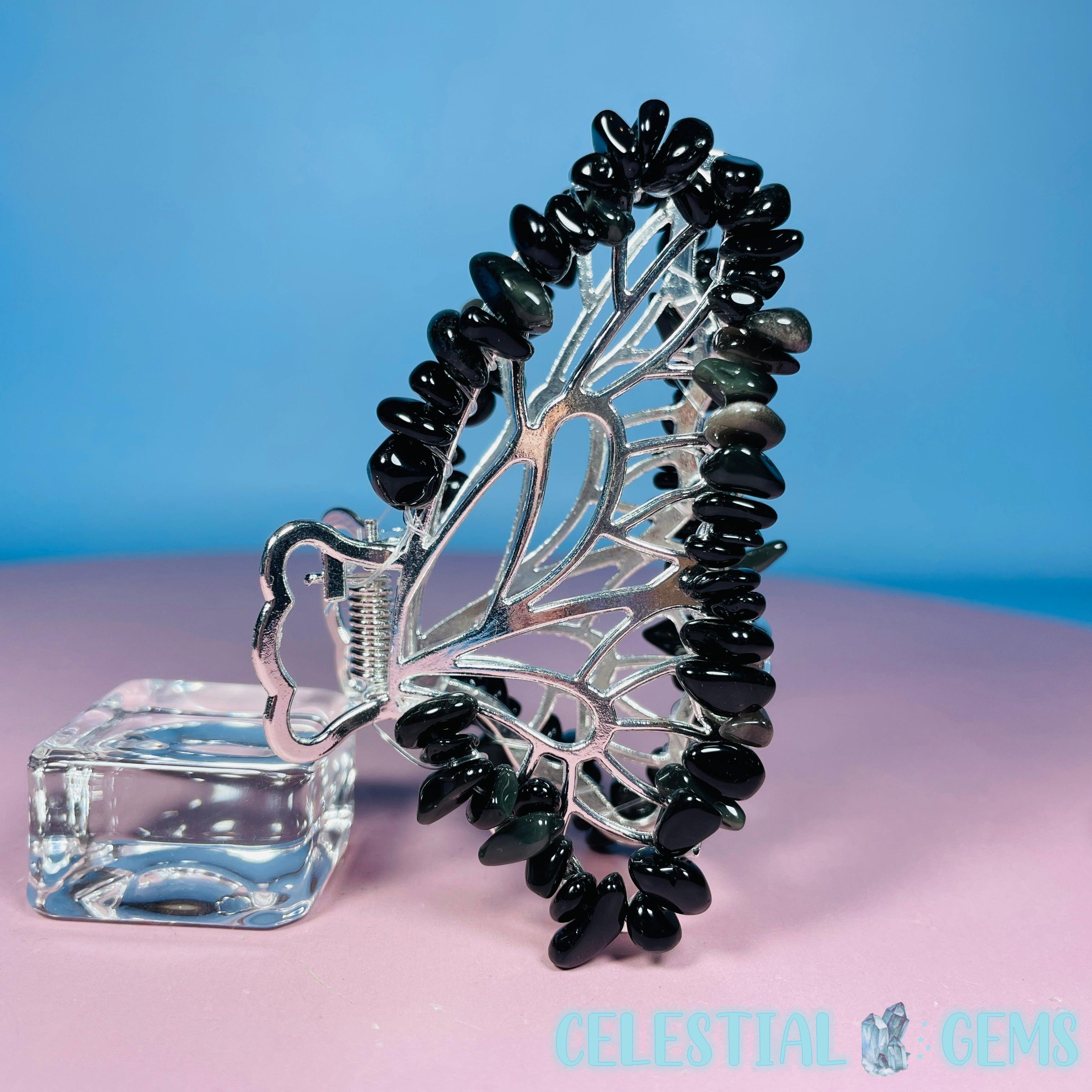 Obsidian Butterfly Hair Claw Clip – Celestial Gems NZ